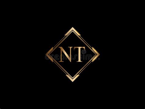 Nt Initial Diamond Shape Gold Color Later Logo Design Stock Vector Illustration Of Text