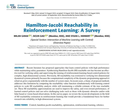 Ieee Open Journal Of Control Systems On Linkedin Optimization Reinforcementlearning Robotics