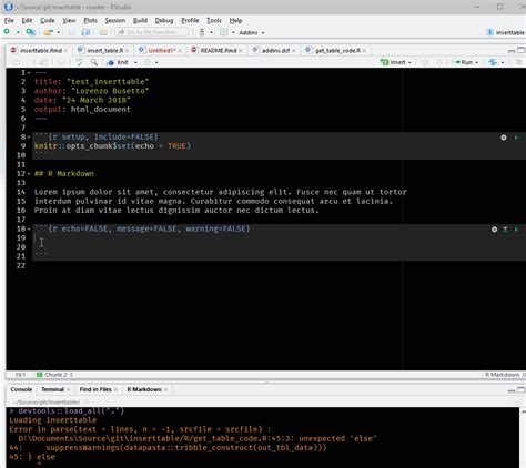 Automatically Add A Table To A RMarkdown Document Inserttable