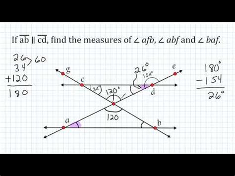 Finding Angle Measures Formed By Parallel Lines And Transversals - YouTube