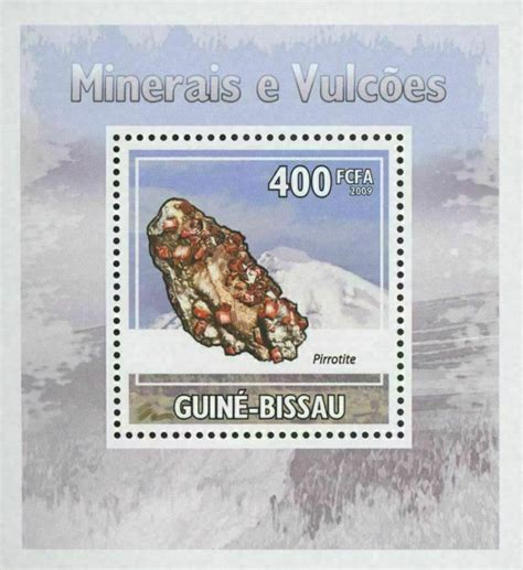 Minerals And Volcanos Stamp Pirrotite Stone Mini Sov Sheet Mnh