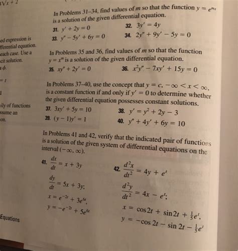Solved 4 Vx 2 In Problems 31 34 Find Values Of M So That Chegg Com