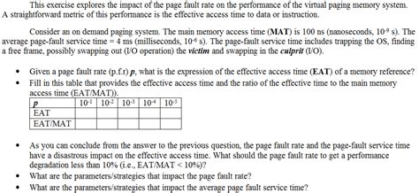 solved virtual memory this exercise explores the impact of