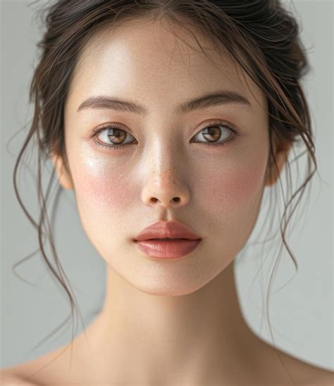 Premium Photo Portrait Of A Young Asian Woman With Brown Eyes And