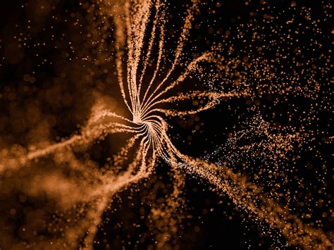 Golden Microscopic Particles Spiral Abstract Art 5k Preview