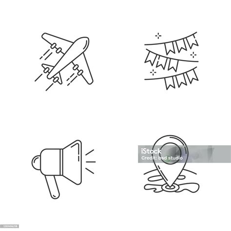 휴일 레크리에이션 픽셀 완벽한 선형 아이콘 세트 계획 이벤트 축제 장식 사용자 정의 가능한 얇은 선 윤곽 기호 격리된 벡터 개요 그림입니다 편집 가능한 스트로크 개념에 대한