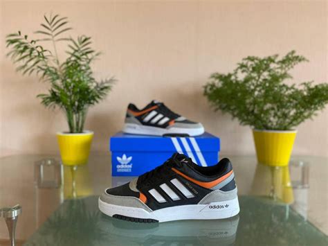 Купить Мужские кеды Adidas Drop Step (чёрно-белые с оранжевым) низкие ...