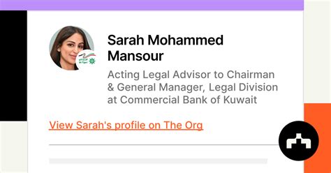sarah mohammed mansour acting legal advisor to chairman and general