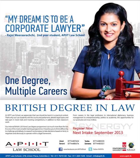 Apiit Law School September 2013 Intakes Synergyy