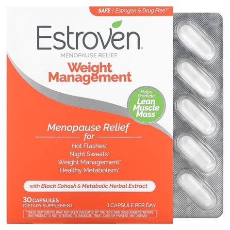 Estroven Menopause Relief Weight Management 30 Capsules