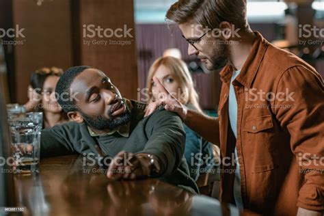 Very Drunk African American Man With Automobile Keys At Bar With