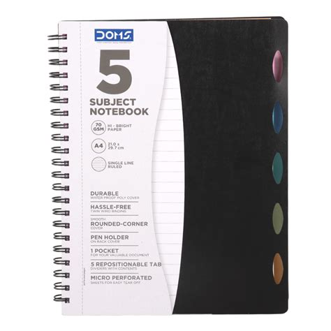 Doms 5 Subject Notebook