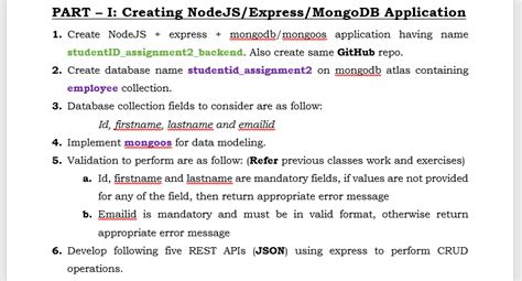 Solved Part I Creating Nodejsexpressmongodb Application