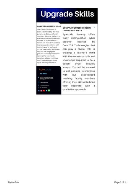 Comptia Courses In Delhi Comptia Security Pdf