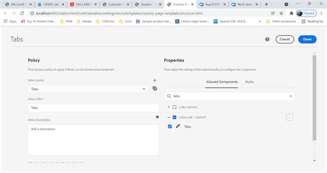 Unlocked Tabs Core Component On Template Working Wrongly · Issue 1905 · Adobeaem Core Wcm