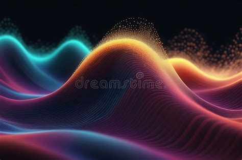 3d Abstract Waves Big Data Visualization Pulsating And Floating Waves
