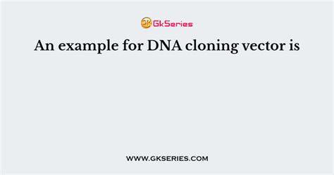 An Example For DNA Cloning Vector Is