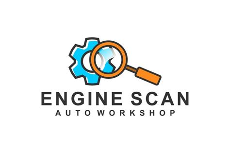 Premium Vector Magnifying Glass Gear Engine Scan Logo Design Vector