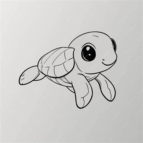 premium vector cute turtle hovering vector illustration