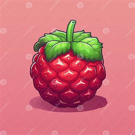 Raspberry Pixel Art 8 Bit Style Game Item Stock Illustration