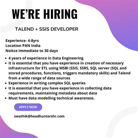 Swathi Nalabothu On Linkedin Ssis Dataengineering Talend Panindia Immediatejoining