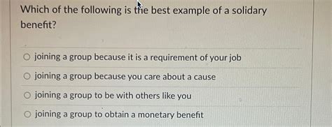 Solved Which of the following is the best example of a | Chegg.com