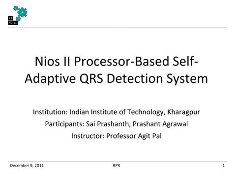 Ppt Nios Ii Processor Based Self Adaptive Qrs Detection System
