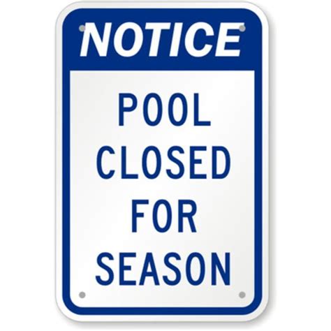 Pool Closed Safety Sign Weatherproof Aluminum Outdoor Use Etsy
