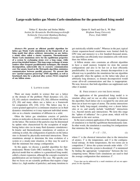 Pdf Large Scale Lattice Gas Monte Carlo Simulations For The