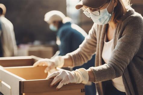 Premium Ai Image Unrecognizable Woman Volunteering At A Local Charity Helping Those In Need