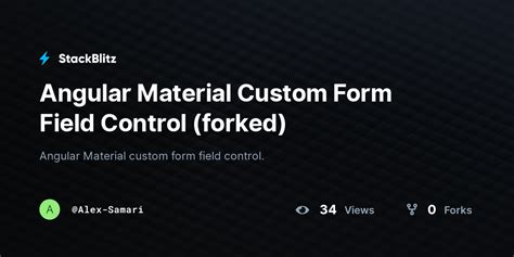 Angular Material Custom Form Field Control Forked Stackblitz