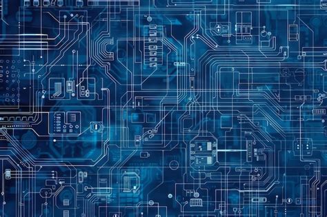 Abstract Electronic Circuit Board Design Premium AI Generated Image