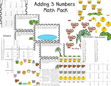 DillyDabbles Adding 3 Numbers Freebie