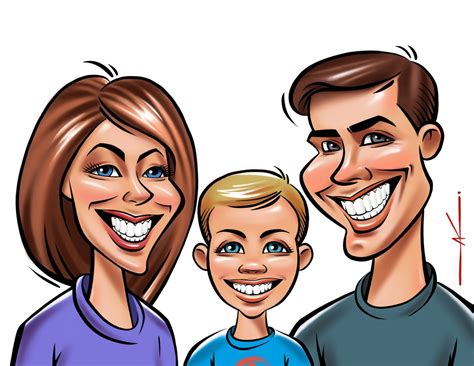 Custom Caricature For 3 Persons Etsy