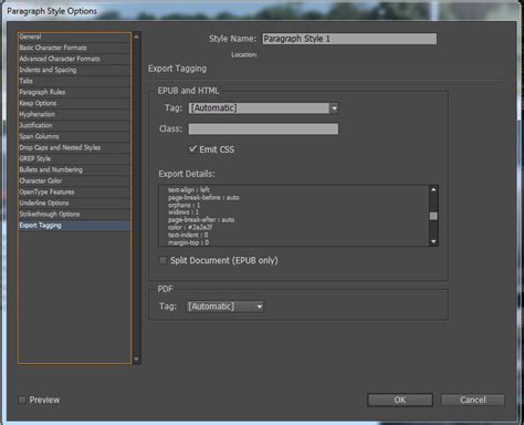 Export Can InDesign Paragraph Styles Be Exported Out As XML Or CSS For Review Graphic