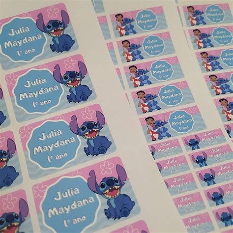 Etiqueta Escolar Stitch Lilo And Stitch Juliana F Gusso Papelaria