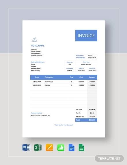 Free 13 Sample Hotel Invoices In Pdf Word Excel