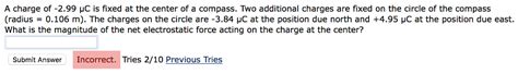 Solved A Charge Of 299 μc Is Fixed At The Center Of A