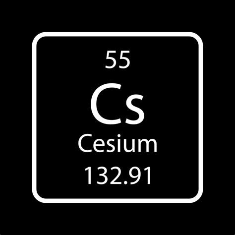 cesium symbol chemical element of the periodic table vector