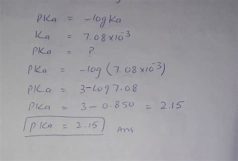 [solved] ka provided 2 calculate the pka for the weak acid