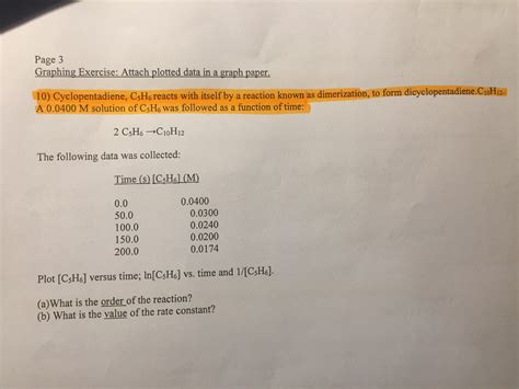 Solved Graphing Exercise Attach Plotted Data In A Graph
