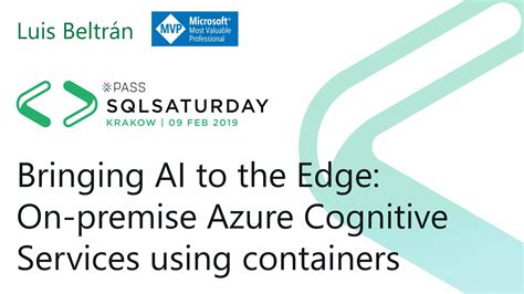 Bringing Ai To The Edge On Premises Azure Cognitive Services Using