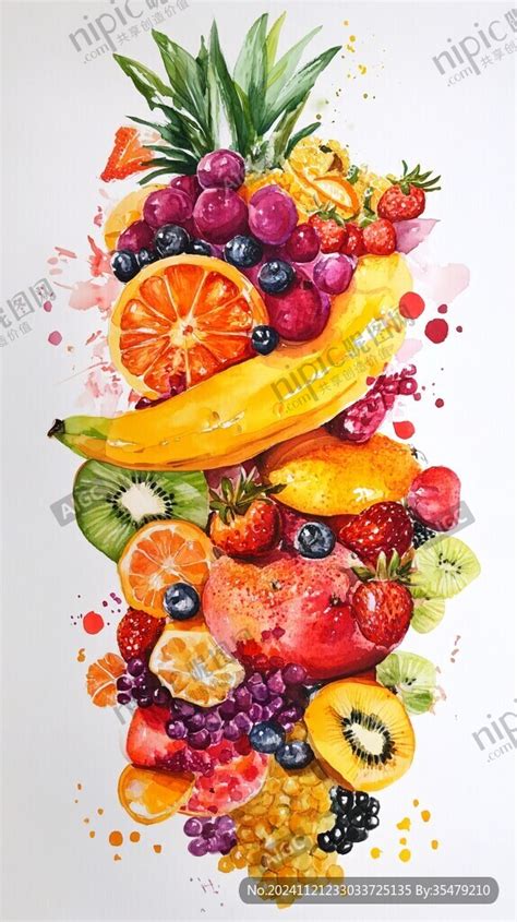 Ai创作图创意水果图 水果创意插画 创意蔬果水果图 色彩鲜艳水果 创意水果蔬菜 水果插画绘画 水果展开图 创意水果素材 创意水果拼接 3d水果立体图 数码手绘水果 水果合成效果 水果艺术画