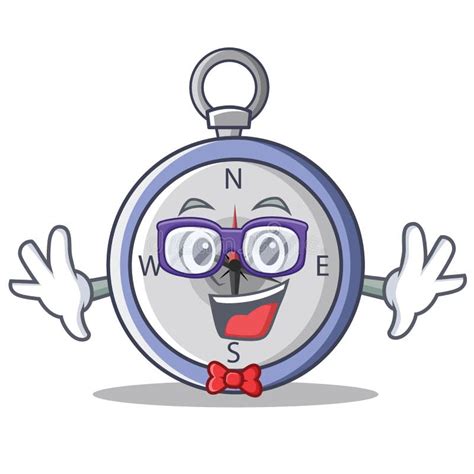 Geek Compass Character Cartoon Style Stock Vector Illustration Of Smile Geography 103366804