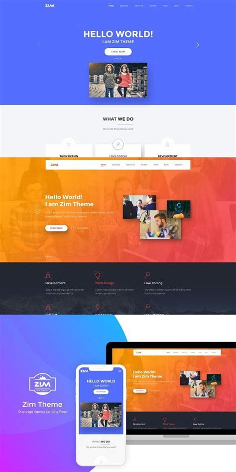 zim one page html first page bootstrap template one