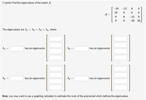 Solved Find The Eigenvalues Of The Matrix AA The Chegg Com