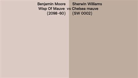 Benjamin Moore Wisp Of Mauve Vs Sherwin Williams Chelsea Mauve SW Side By Side