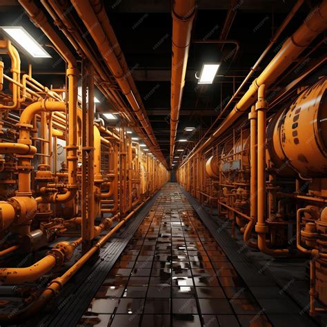 Premium Photo 2d Rendering Of An Industrial Pipeline