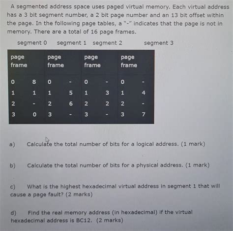 Solved A Segmented Address Space Uses Paged Virtual Memory
