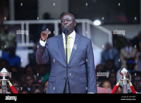 The President Of The Republic Of Kenya Rigathi Gachagua Gives His Inaugural Speech At The Moi